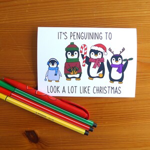 Penguin Pun Card ‘it’s Penguining to Look a Lot Like Christmas’ – Xmas ...