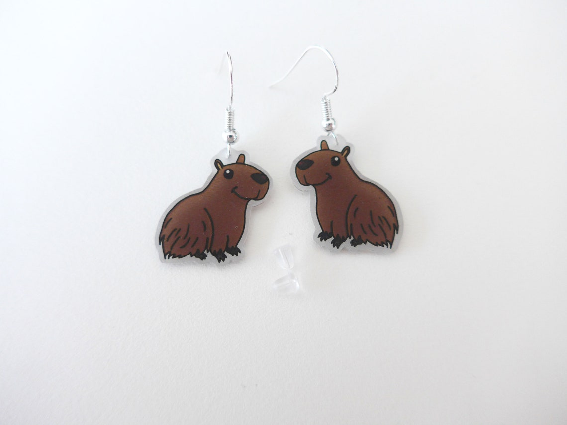Capybara Earrings Animal Drop Earrings Cute Capybara Gift - Etsy UK