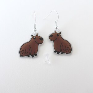 Capybara Earrings Animal Drop Earrings, Cute Capybara Gift ...