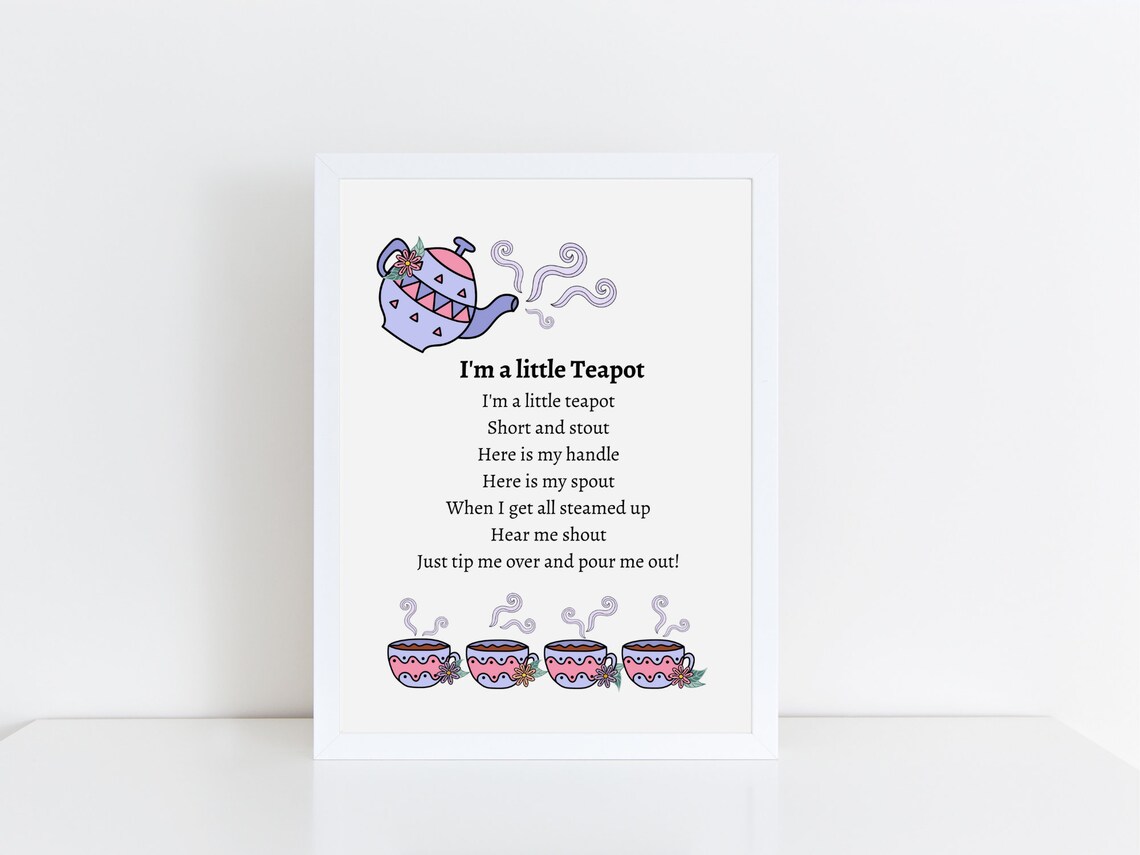 Nursery Rhyme Prints, Kids Wall Art, Twinkle Little Star , Itsy Bitsy ...