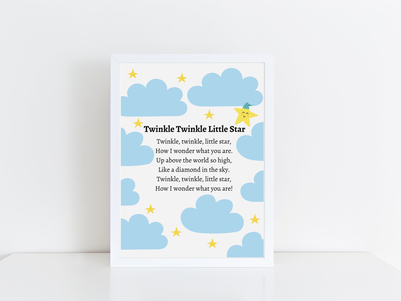 Nursery Rhyme Prints, Kids Wall Art, Twinkle Little Star , Itsy Bitsy ...