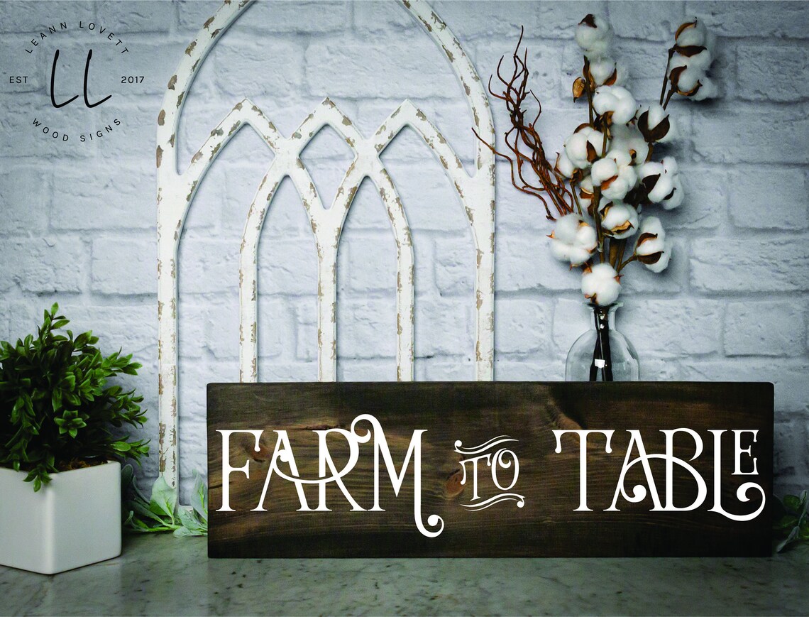 Farm to Table Sign Farmhouse Kitchen Sign Farmers Market | Etsy