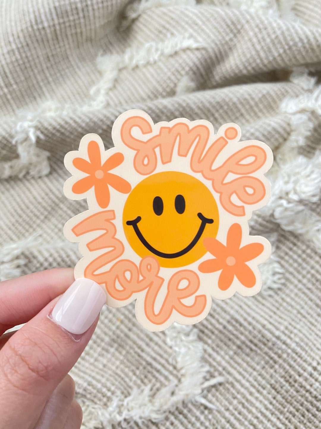 Smile More Sticker Die Cut Sticker Laptop, Phone, Notebook Sticker ...