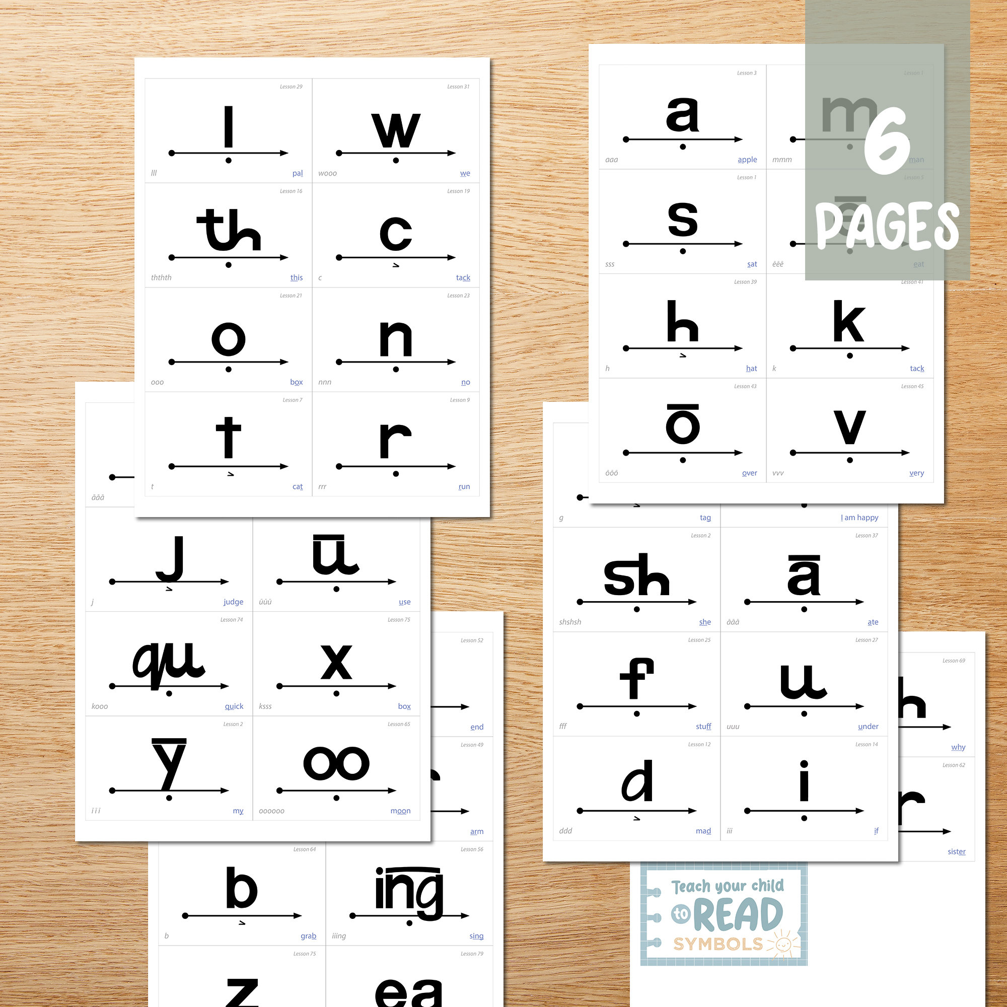 Teach Your Child to Read in 100 Easy Lessons Flashcards : Symbols - Etsy