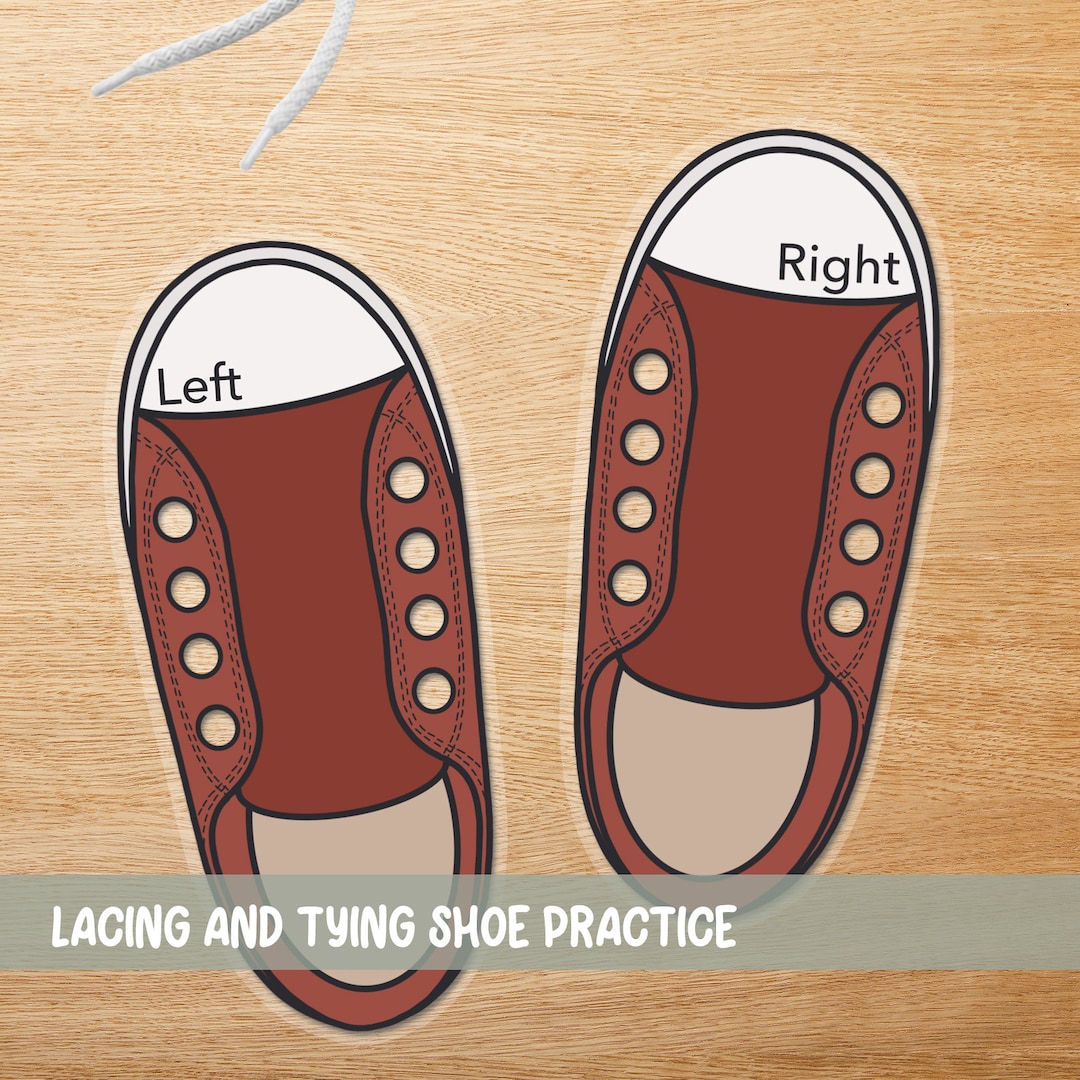 Lacing and Tying Shoe Practice Printable Download - Etsy