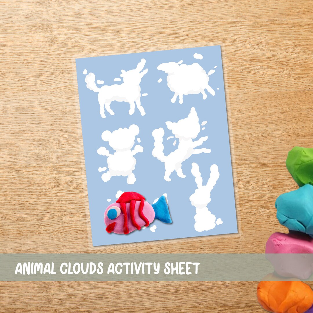 Animal Clouds Activity Sheet - Etsy