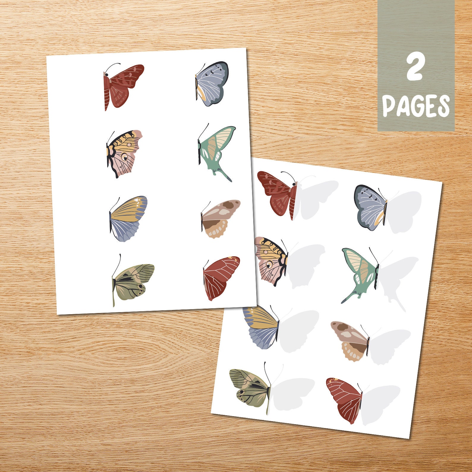 Butterfly Match Printable Download Homeschool - Etsy Singapore