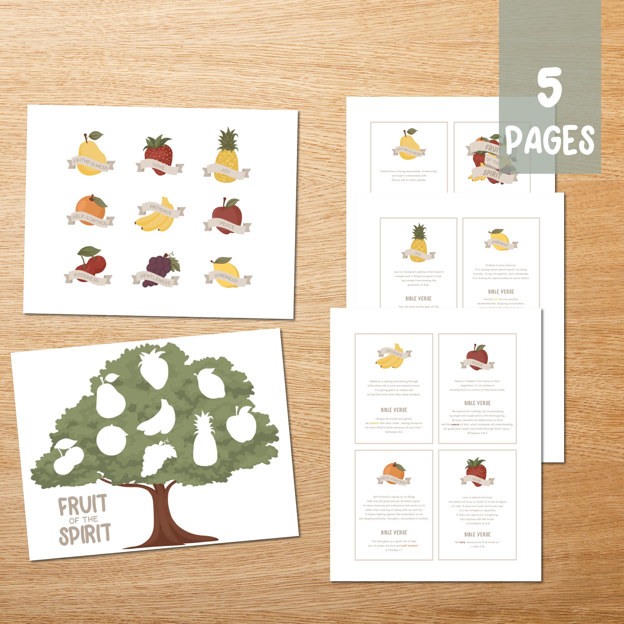 Fruit of the Spirit Matching | Flash Cards Included | Printable ...