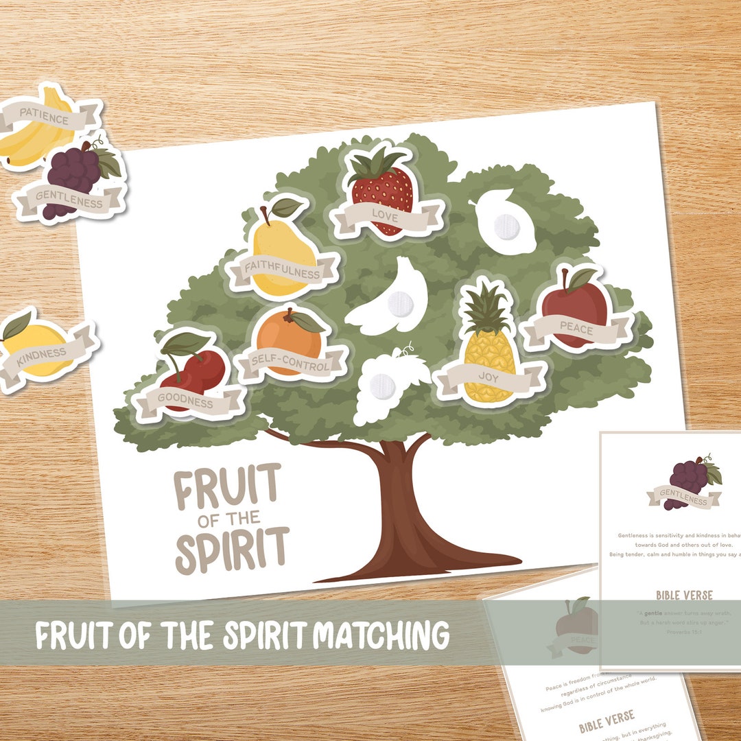 Fruit of the Spirit Matching | Flash Cards Included | Printable ...