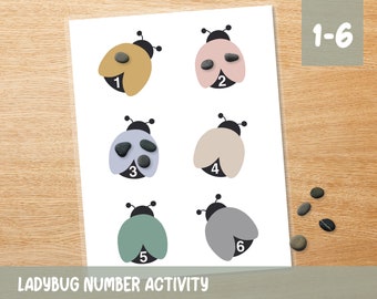 Ladybug Number Match Printable, Busy Book, Math Center, Ladybug ...