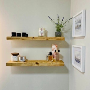 Rustic Floating Shelves Handcrafted Using Solid Wood 21.5cm - Etsy