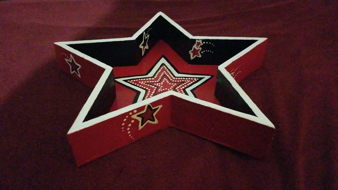 Hand Painted Wooden Star Tray - Key Holder, Decor, Etc. - Etsy