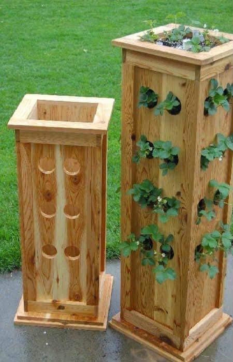 Handcrafted Western Red Cedar Vertical Planter - Etsy
