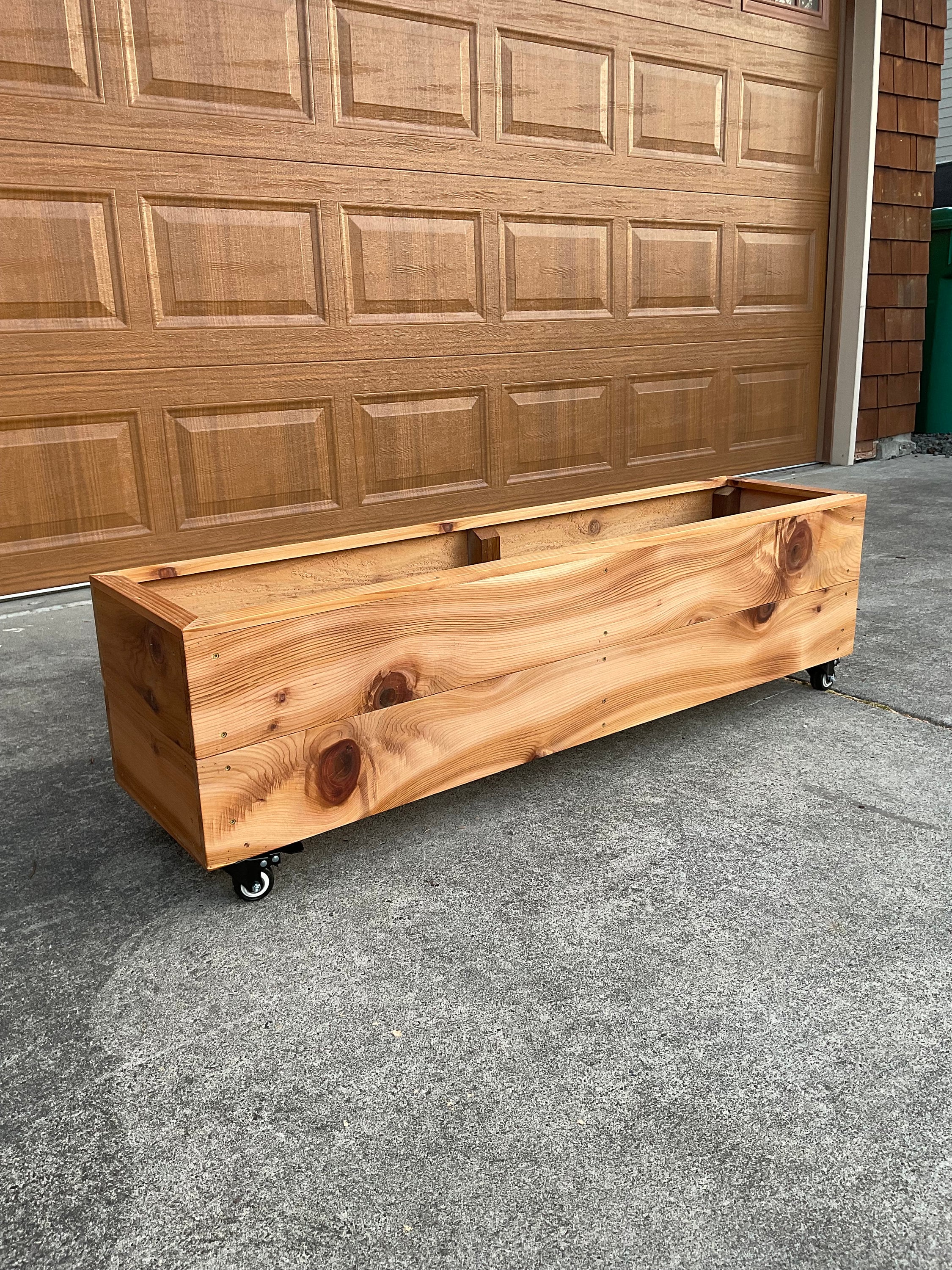 Wanderer's Cedar Garden Box on Casters (wheels) - Etsy