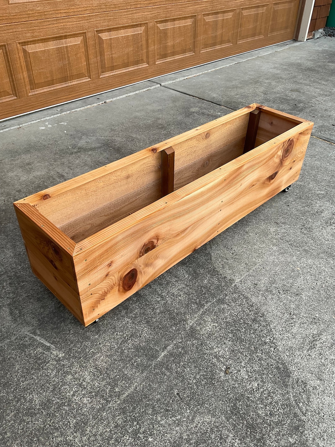 Wanderer's Cedar Garden Box on Casters (wheels) - Etsy