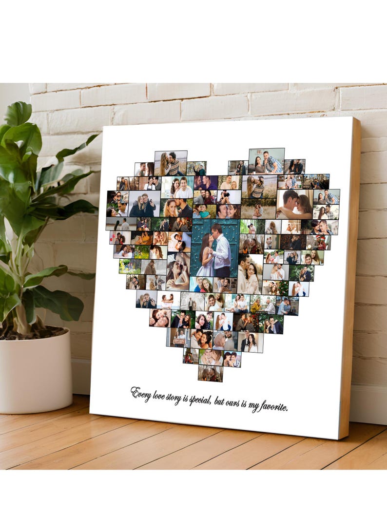 Custom Heart Shaped Photo Collage, Heart Collage Art Print ...