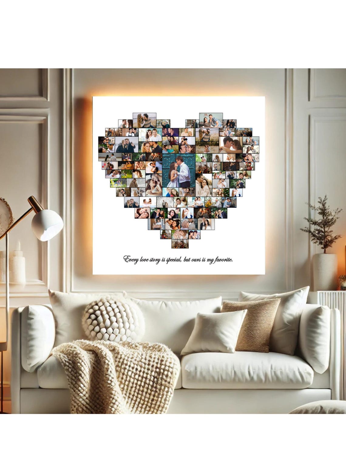 Heart Photo Collage Canvas Print, Personalized Anniversary Gift - Etsy