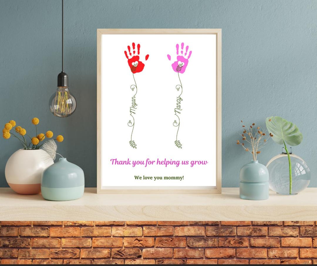 Personalized Printable Handprint With Names, Printable Mother’s Day Art ...