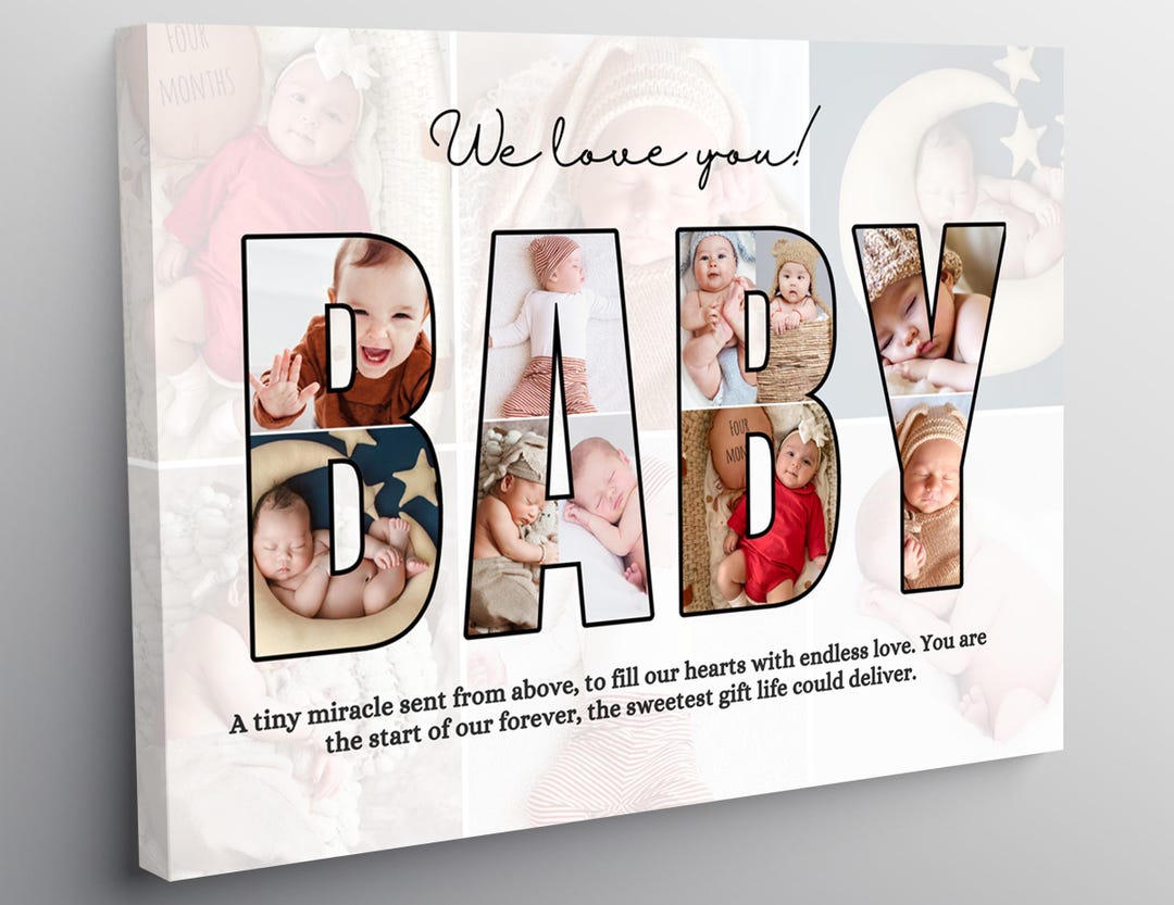 Custom Baby Photo Collage, Personalized Canvas Print - Etsy