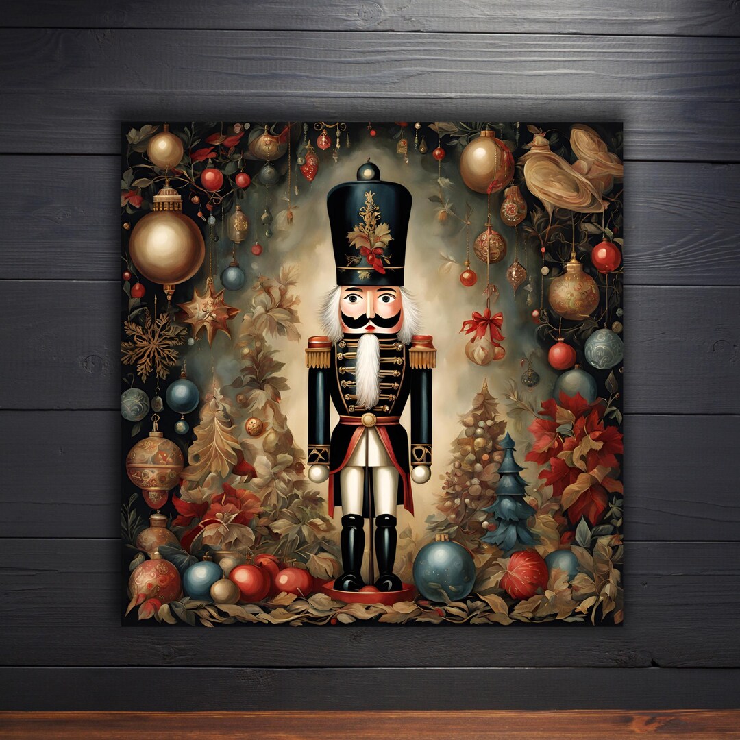 Vintage Christmas Nutcracker Canvas Print - Holiday Wall Art - Etsy