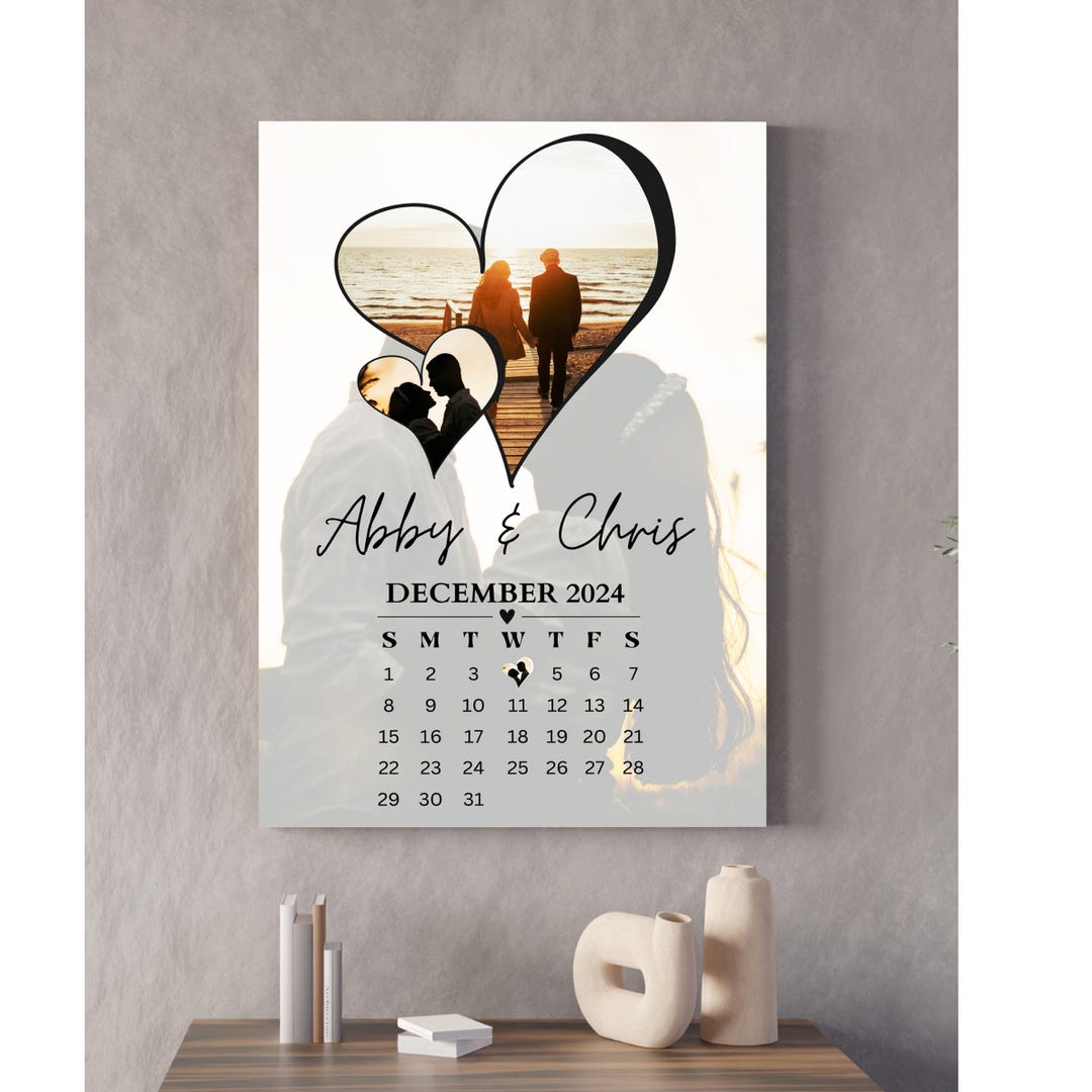 Customized Wedding Date Print | Wedding Calendar Wall Art | First ...