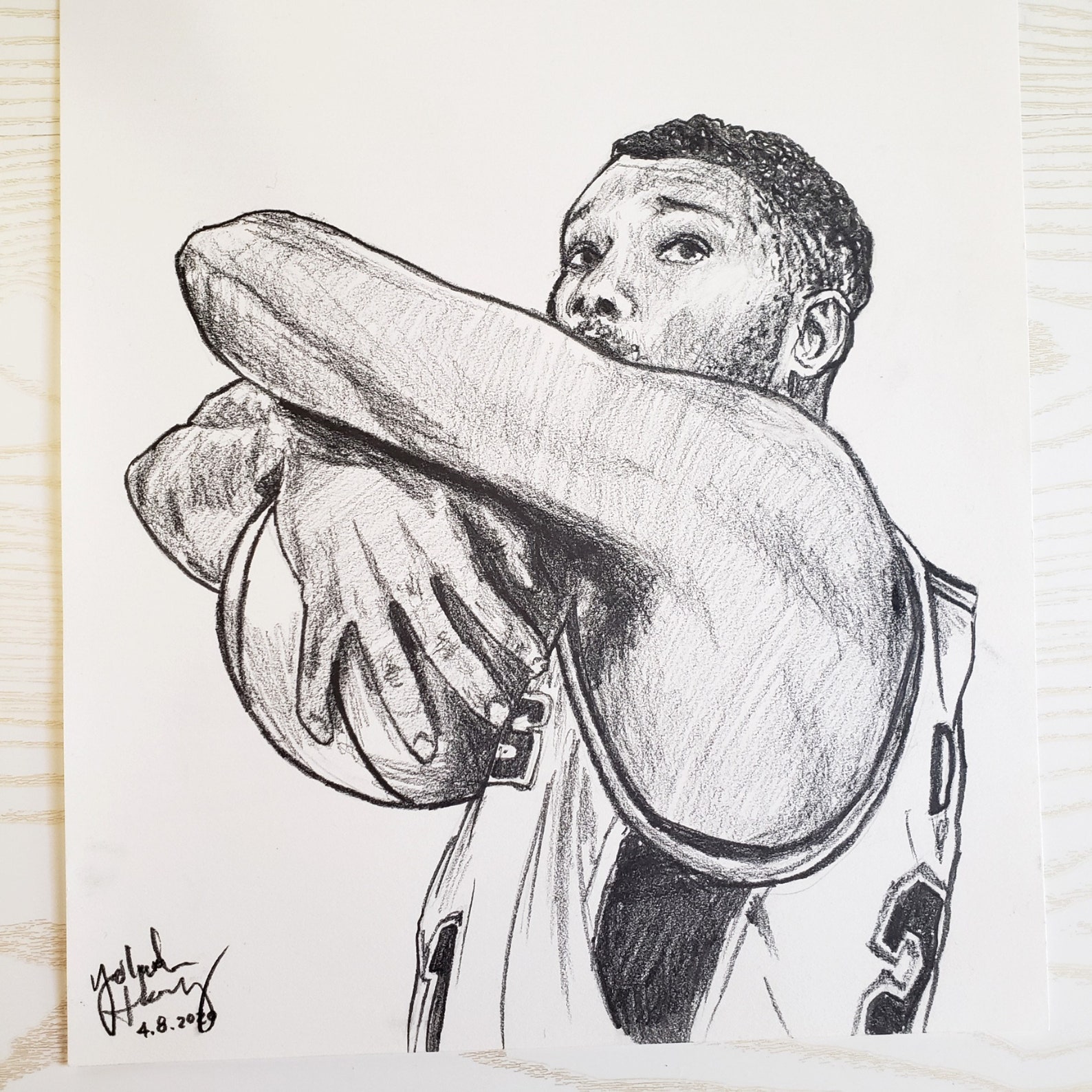 Tim Duncan Original Drawing Pencil Portrait Graphite 11x14 | Etsy
