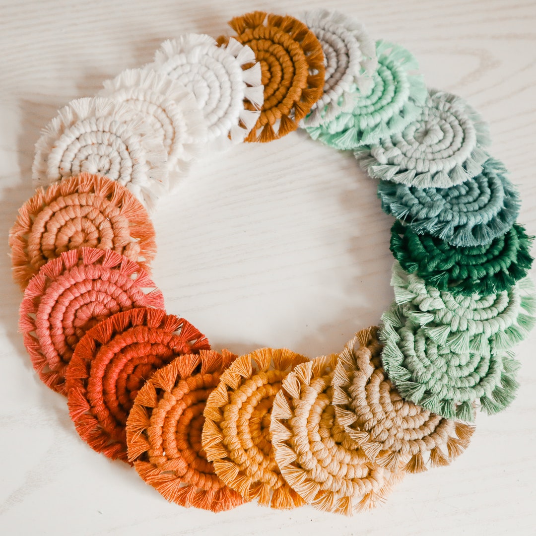 Macrame Car Coasters, Boho Car Accessories for Her, Car Coaster Set ...