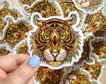 Big Wild Tiger Wall Art Sticker Vinyl Transfer Graphic Decal Home Decor ...