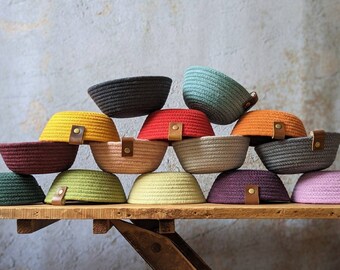 Square Cotton Rope Basket, Handmade Basket, Cotton Rope Organizer ...