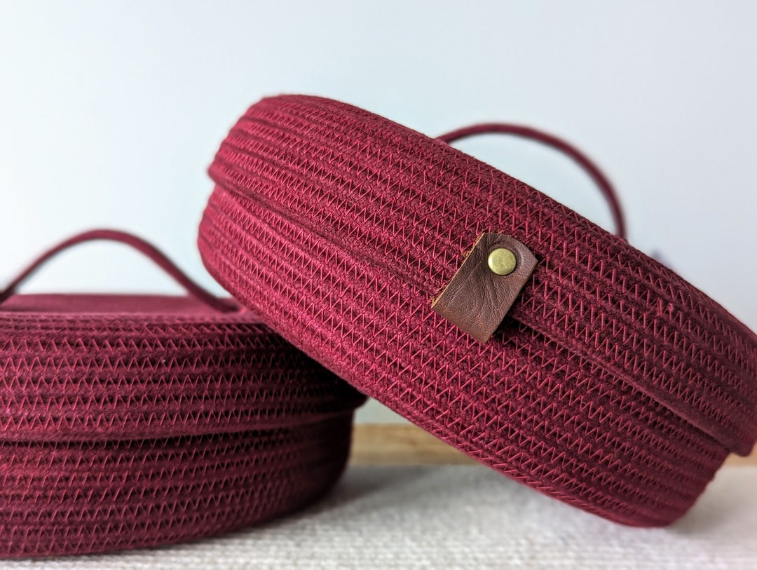 Rope Basket With Lid, Hand-dyed Rope Basket, Entryway Basket, Unique ...