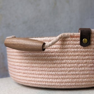 Rope Basket, Rope Tray, Tray, Wood Handles, Kitchen Basket, Wedding ...