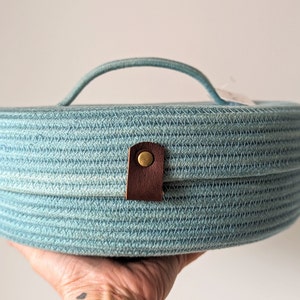 Rope Basket With Lid, Hand-dyed Rope Basket, Entryway Basket, Unique ...