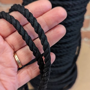 Cotton Rope, Black Rope by the Spool, 100 Percent Cotton Rope Black ...