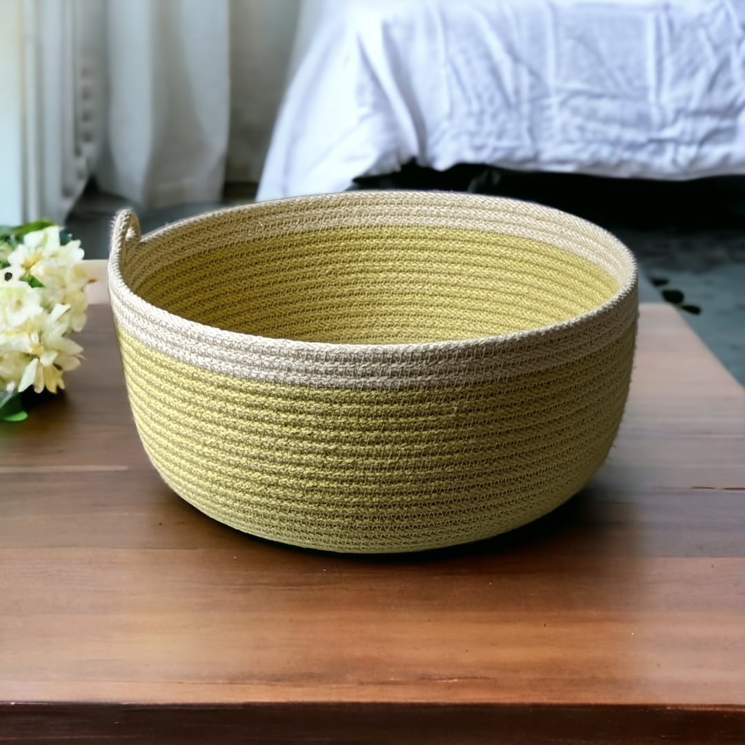 Rope Basket, More Hand-dyed Colors Available, Vegan Cotton Rope Basket ...