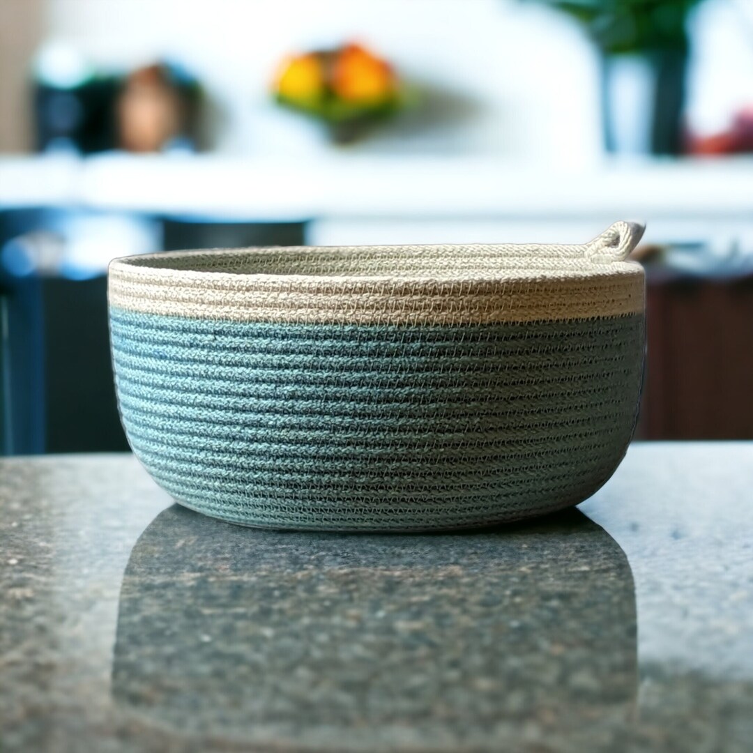 Rope Basket, More Hand-dyed Colors Available, Vegan Cotton Rope Basket ...