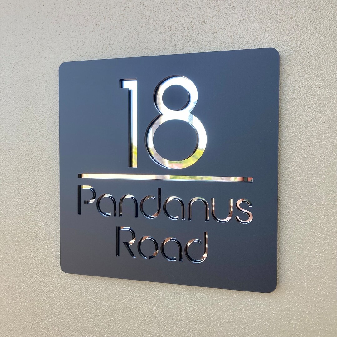 Square House Number Sign Entryway Fence Sign Letterbox Sign Signage - Etsy