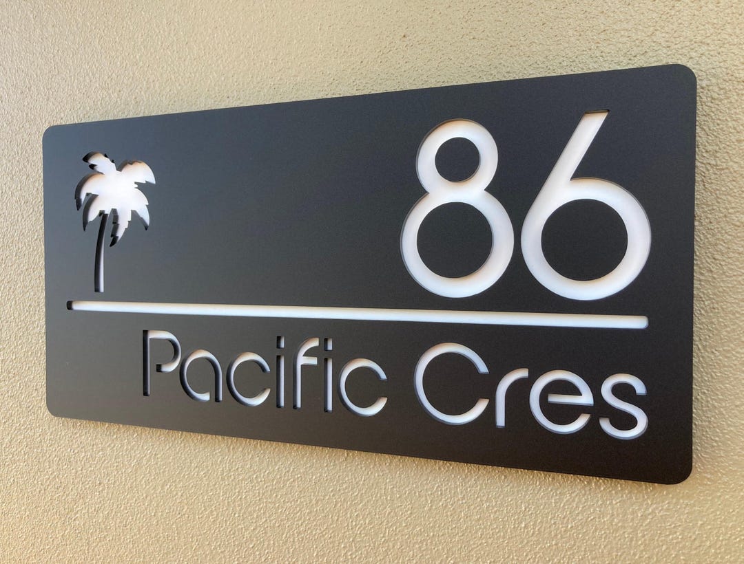 Custom House Number Street Address Sign - Personalised Home Decor - Etsy