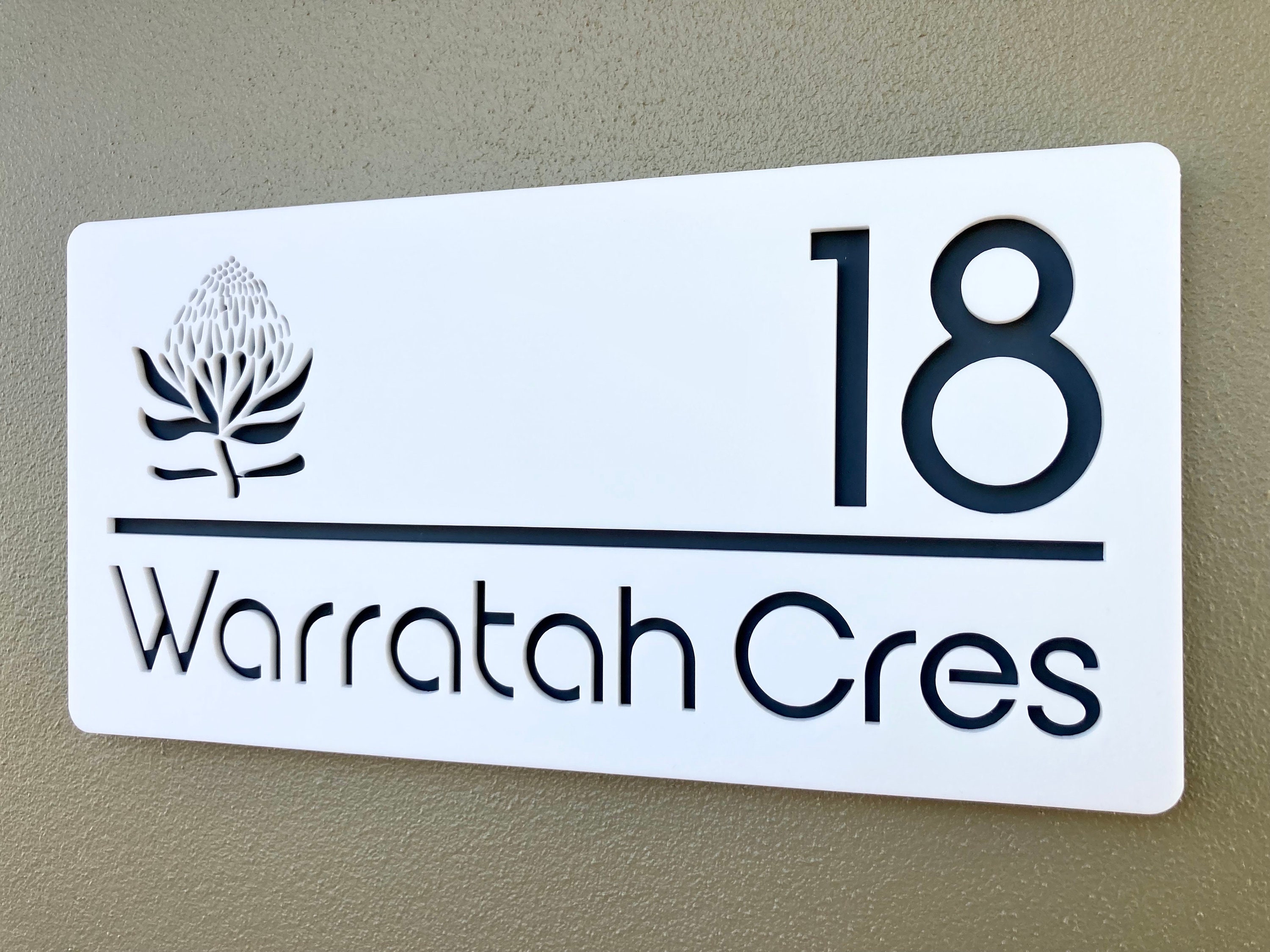 Entry Signs for Your House Address Letterbox and Fence With Waratah ...