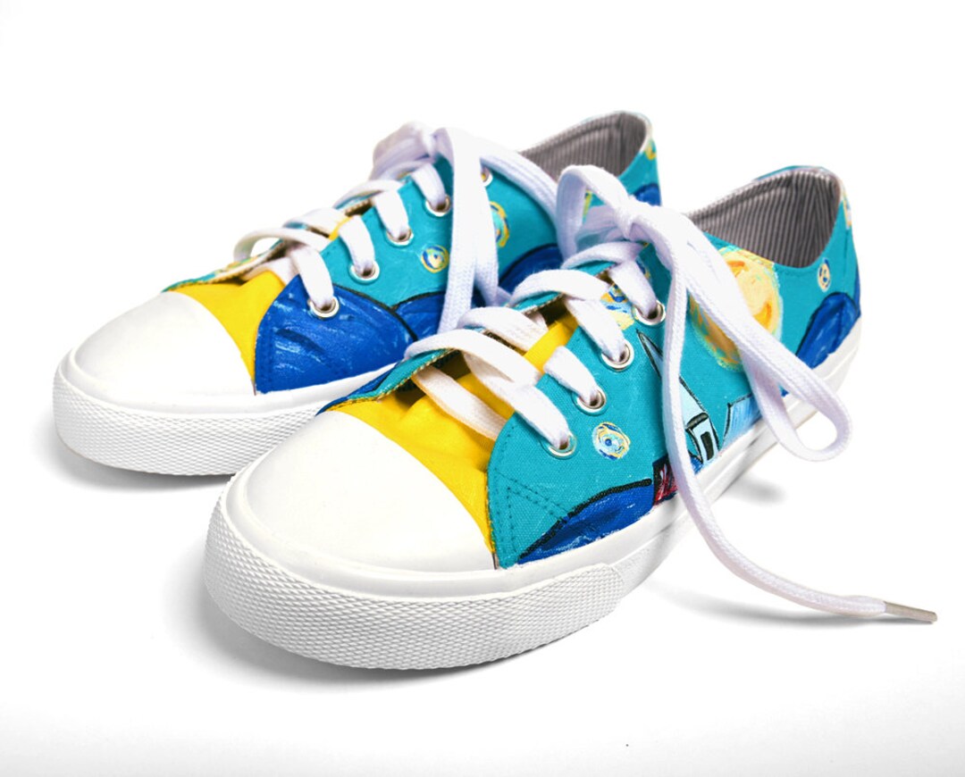 Starry Night Hand Painted Shoes | Starry Night Sneakers | Women's Shoes ...