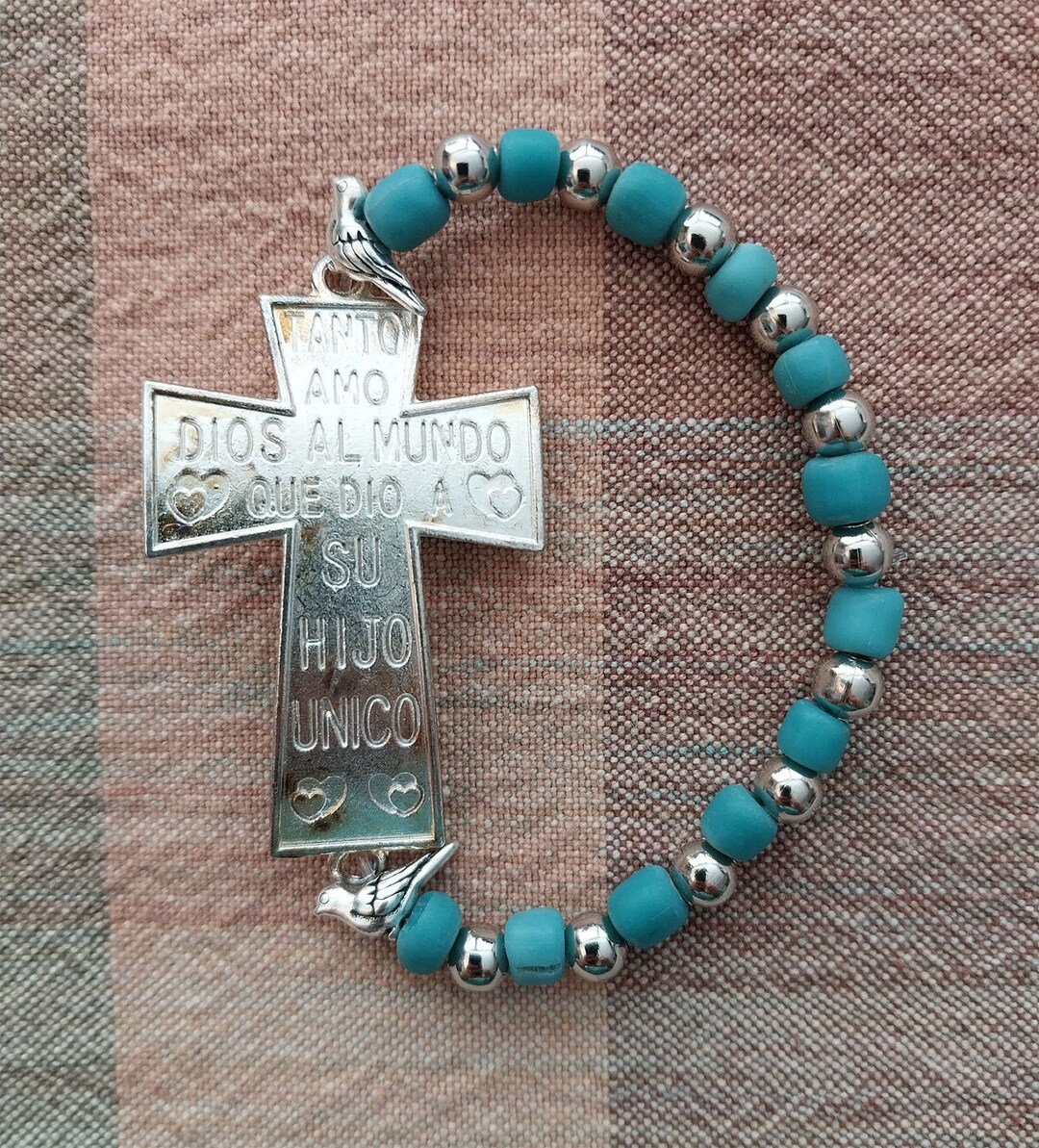 Tanto Amó Dios Al Mundo Cross Bead Bracelet - Etsy
