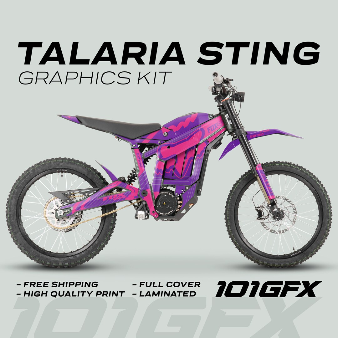 Talaria Sting R Graphics Kit FOX STRIPES Purple Magenta Decals Stickers ...