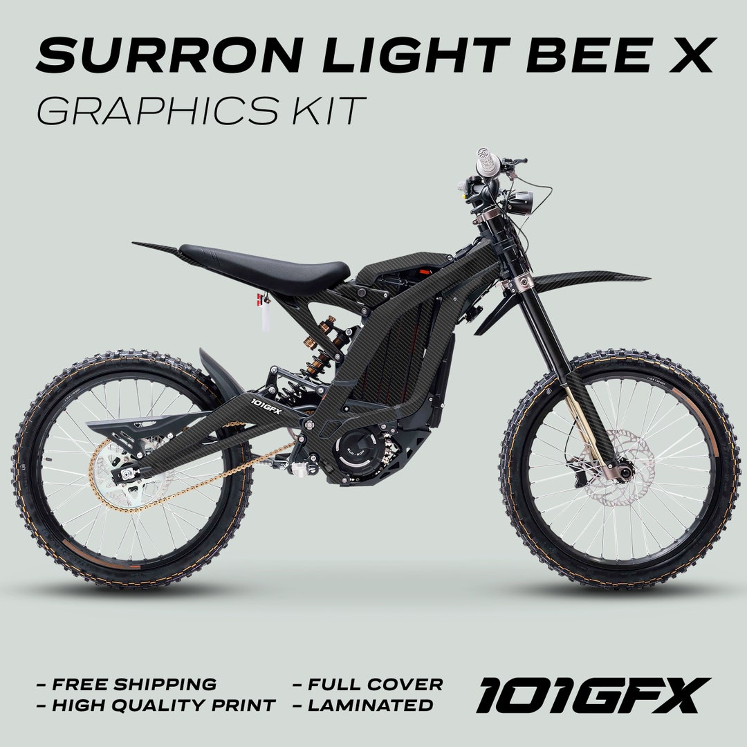Surron Light Bee X Graphics Kit CARBON ORIGINAL Decals Stickers ...
