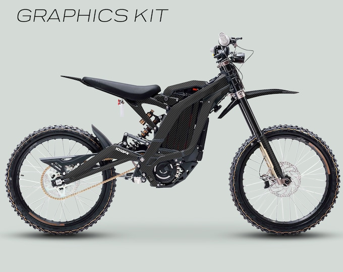 Surron Light Bee X Graphics Kit FOX DUST ORANGE Black Decals Stickers ...