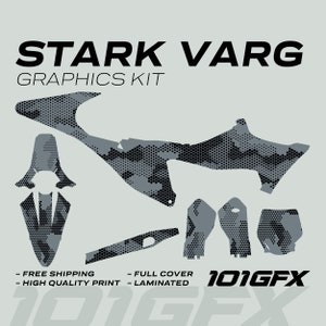 Stark Varg Graphics Kit HEXOCAM GREY Decals Stickers Laminated Camo Camouflage Digital Hex ...