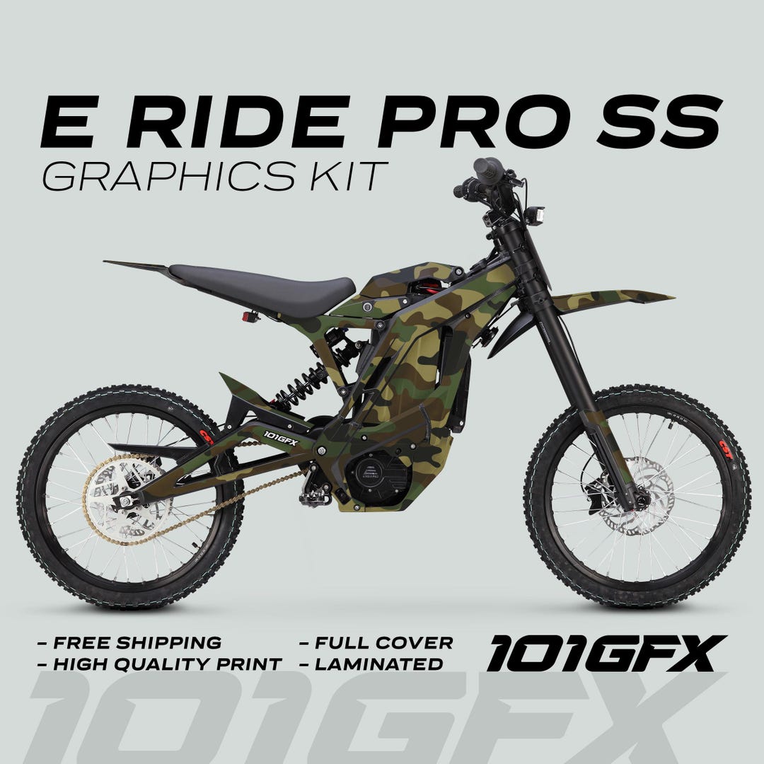 E Ride Pro SS Graphics Kit CAMOUFLAGE WOODLAND Decals Stickers ...