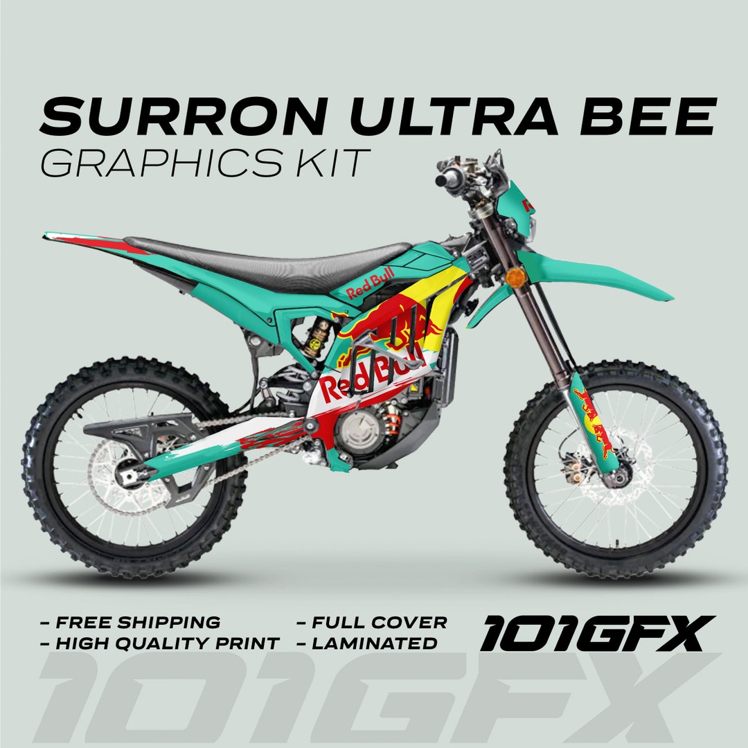 Surron Ultra Bee Graphics Kit R BULL RACE MINT Decals Stickers ...