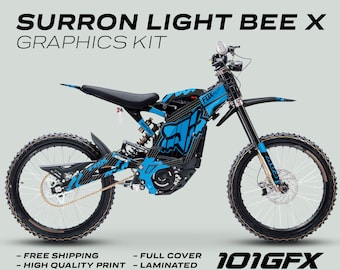 Surron Light Bee X Graphics Kit MILITARY SHARK BLACK Decals Stickers ...