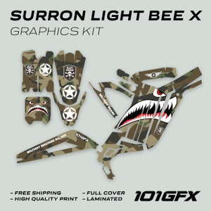 Surron Light Bee X Graphics Kit MILITARY SHARK CAMO Decals - Etsy