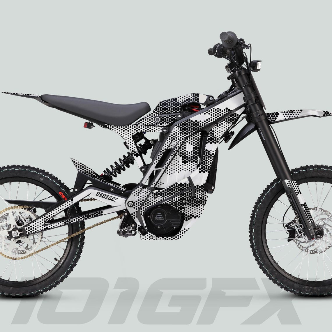 E Ride Pro SS Graphics Kit HEXOCAM WHITE Decals Stickers Laminated ...