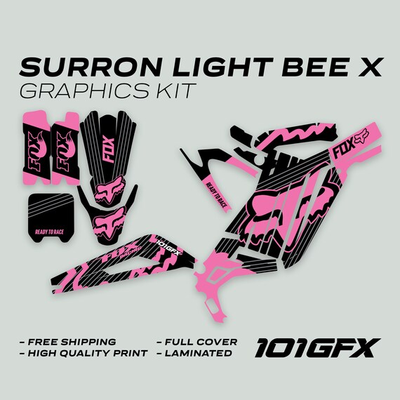 Roze Fox Race Decals Large FULL COLOR Fox Racing Slant Head Decal